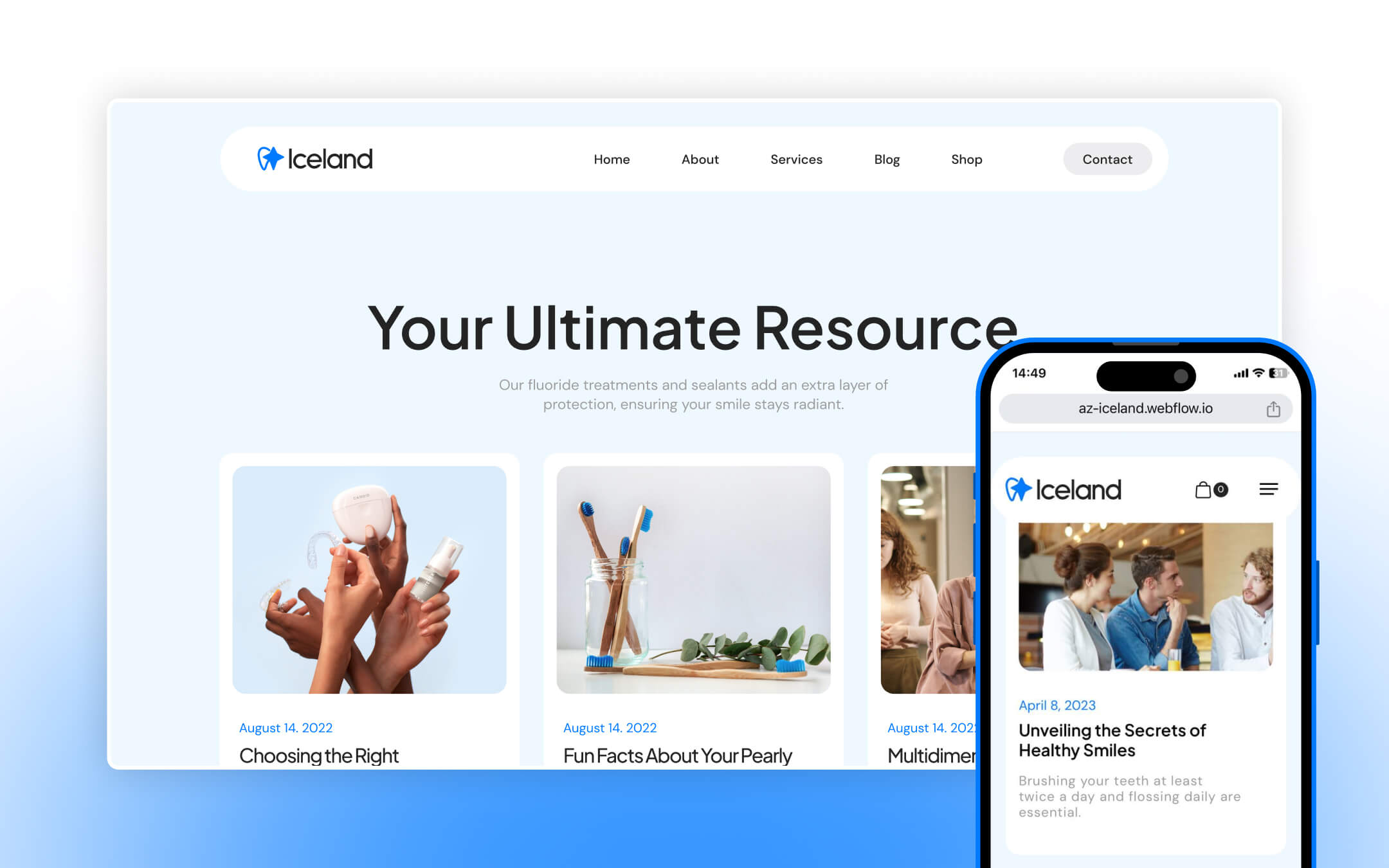 Iceland - Dentist Webflow Template | Wedoflow